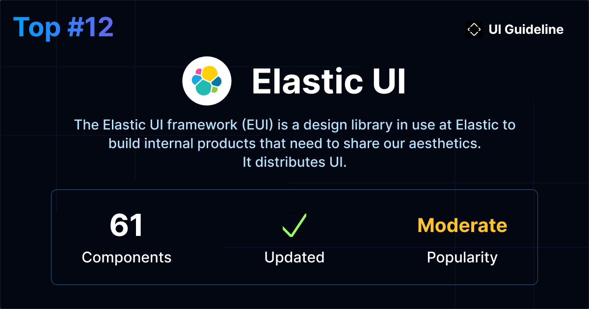 Elastic UI - UI Guideline